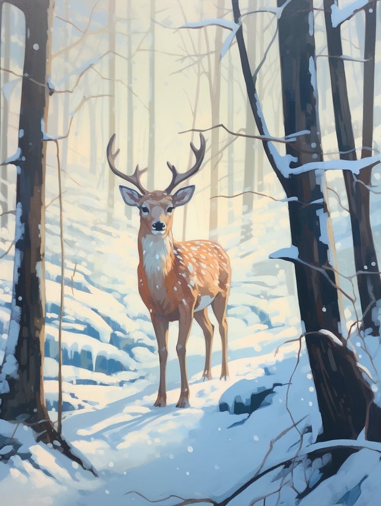 Winter Fawn 2 Illustration Art Print by Bon Hiver Prints – Fy!