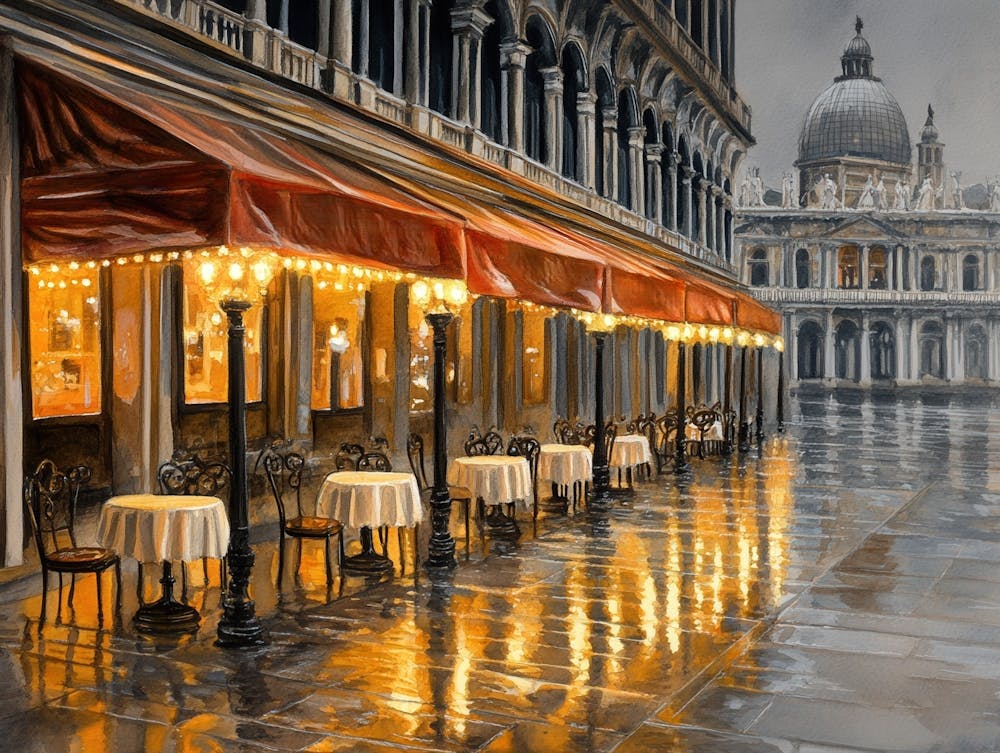 Venice Restaurant Art Print by AnikArts – Fy!