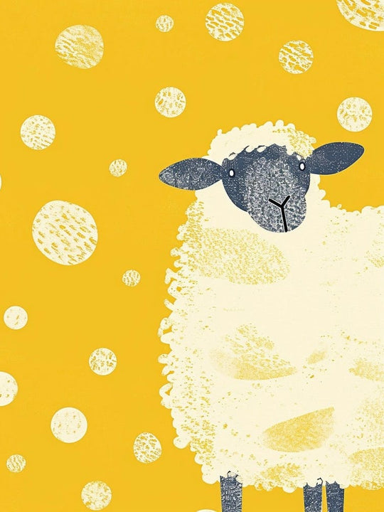 Yellow Sheep 3 Art Print by Scribble Studio – Fy!