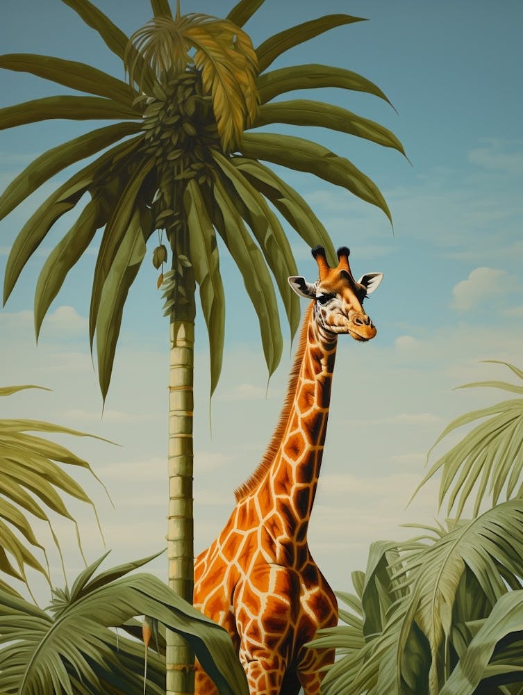 Giraffe 1 Tropical Animal Portrait Art Print by Tropic of Eden – Fy!