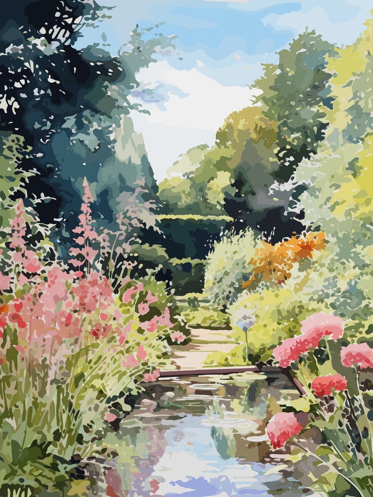 Claude Monet Garden France Watercolour 3 Art Print by Gardens of the ...