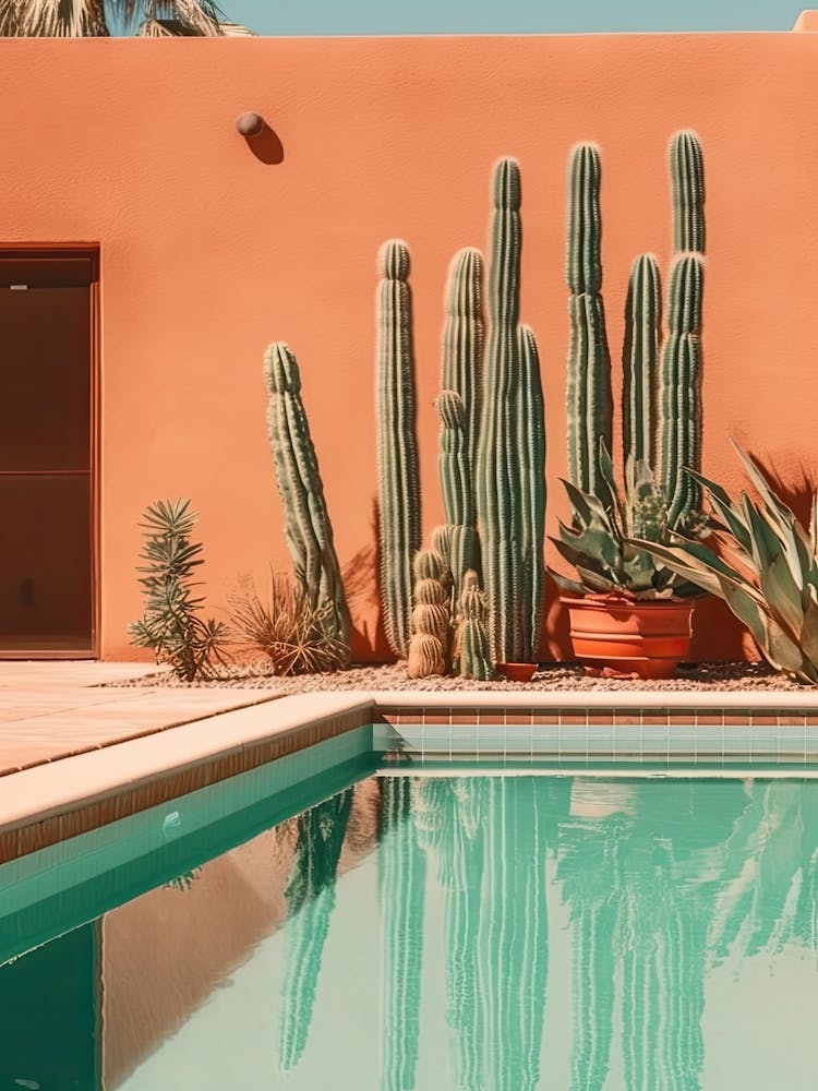 Morrocan Style Swimming Pool Cacti Summer Photography Art Print by ...