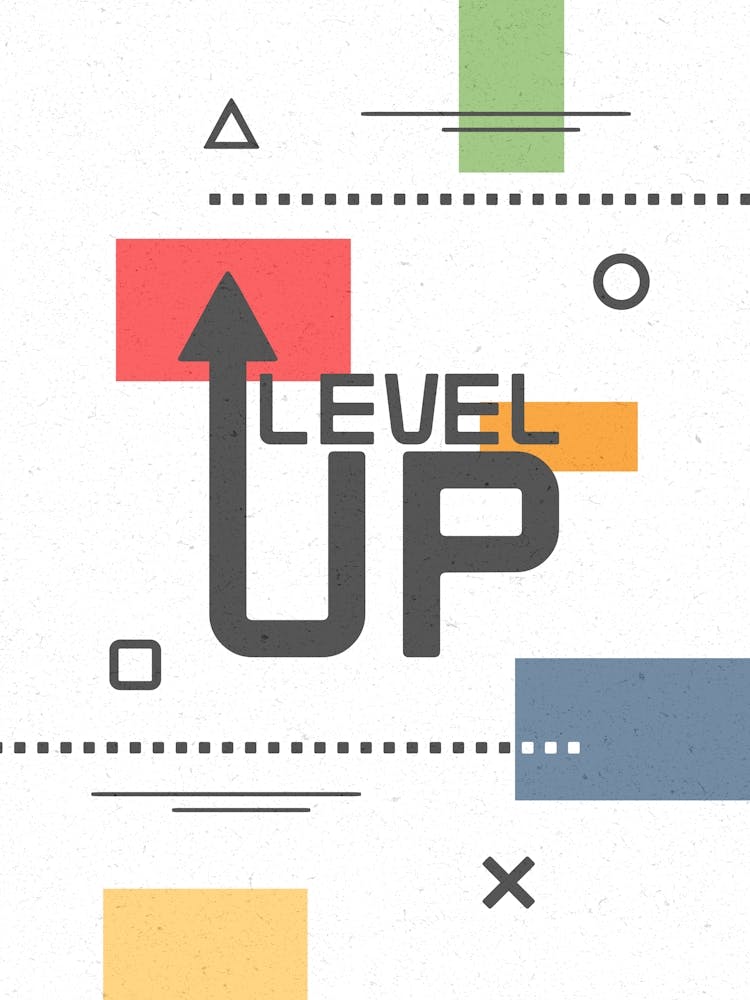 Level Up - White Gaming Art Print by Fy!