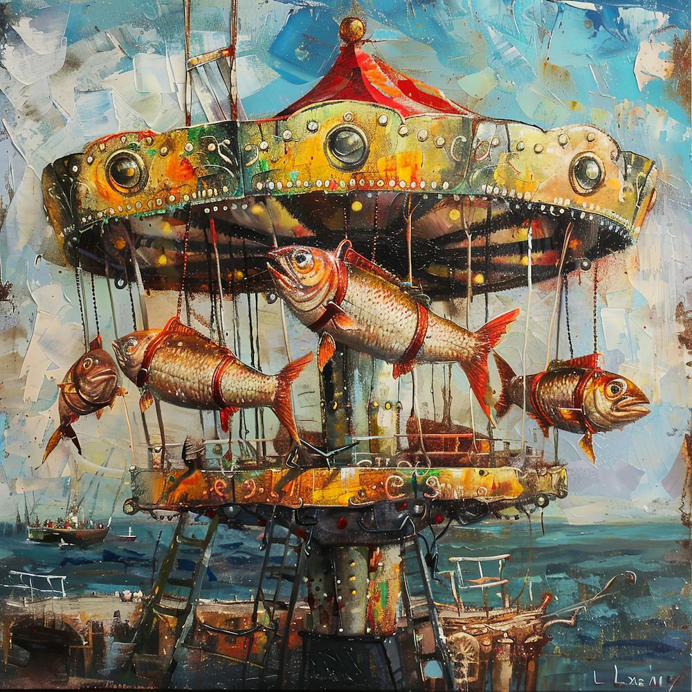 Sardine Carousel Series 2 Art Print by David Miller – Fy!