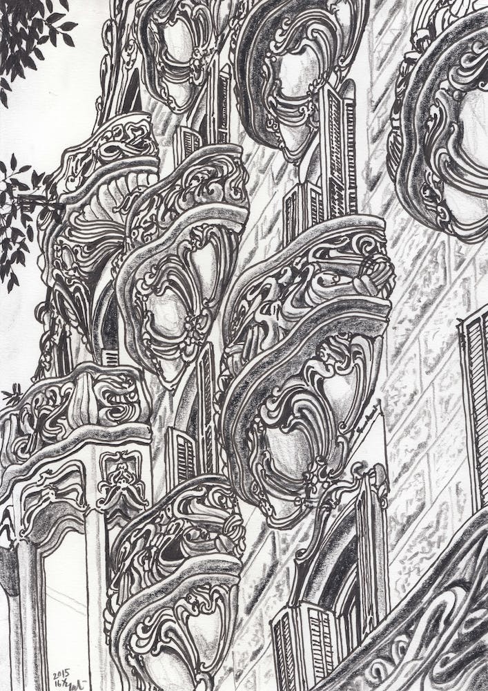 Balconies Of Casa Felip Art Print by Asobōze – Fy!