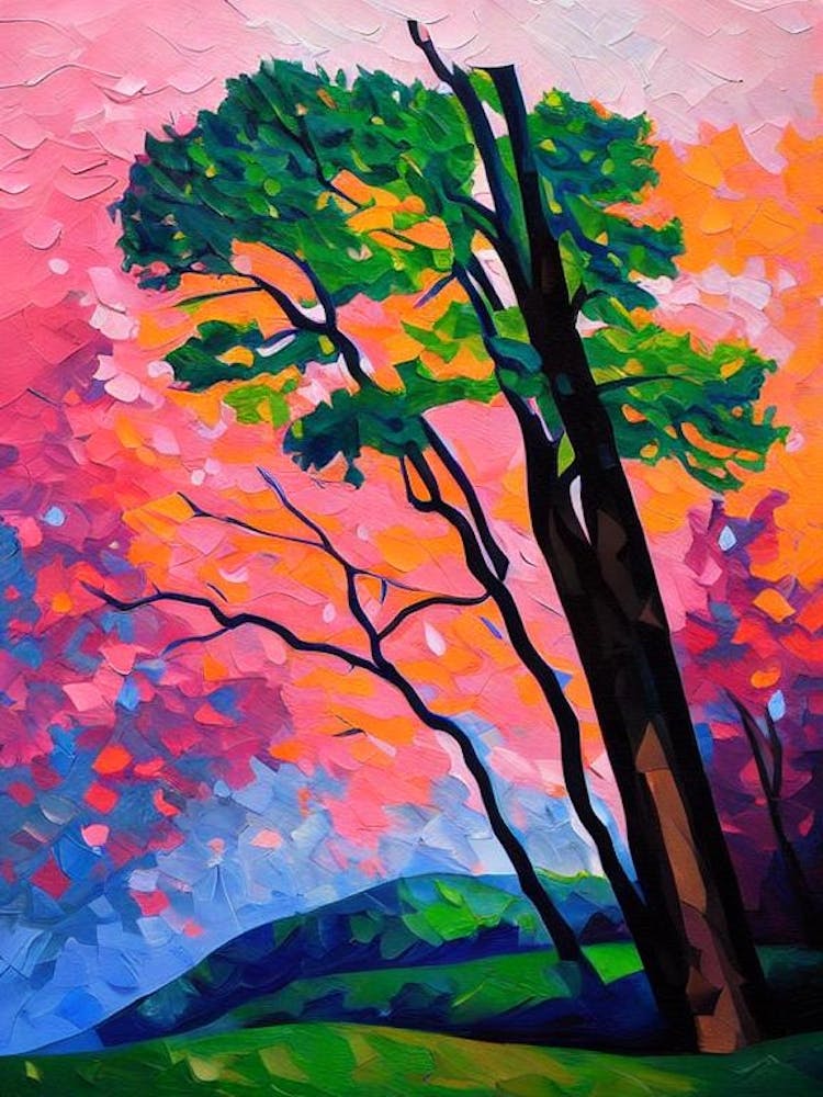 Oregon White Oak Tree Cubist 2 Art Print by Arboreal Impressions – Fy!