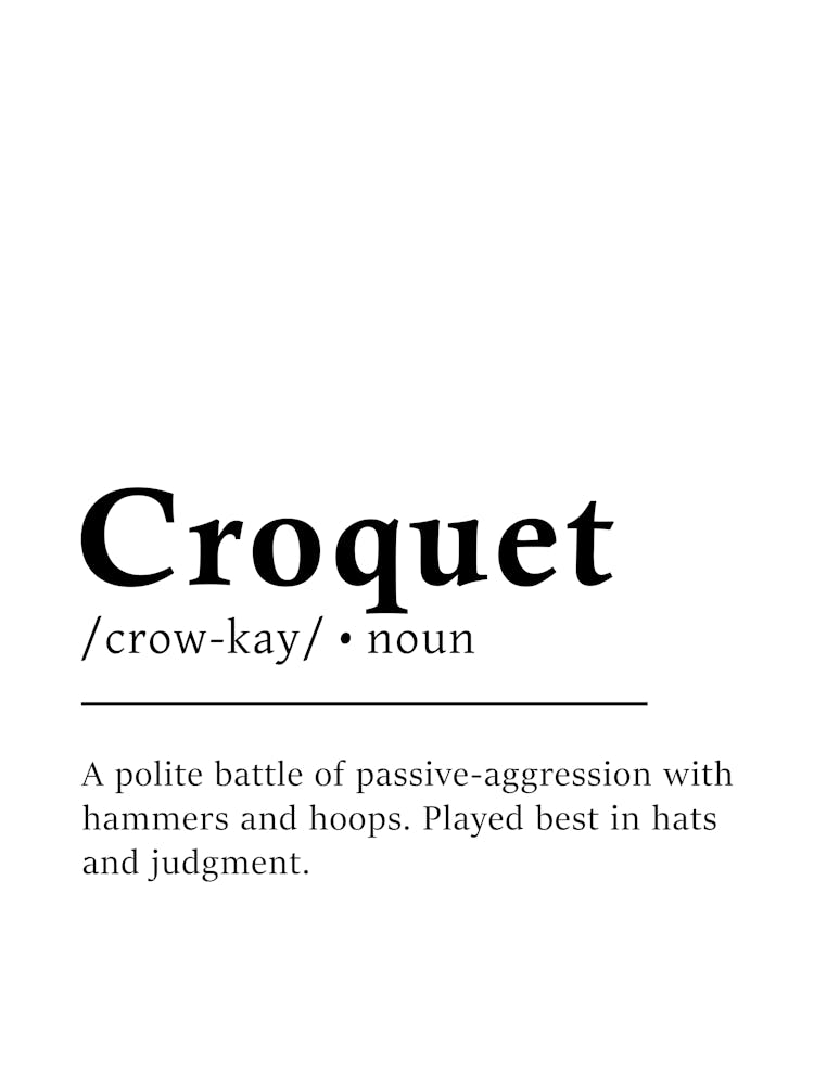 Croquet Definition Poster - Dictionary Art Print by Fy!