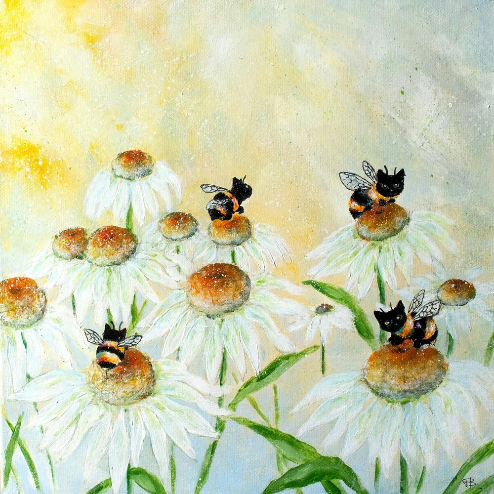 Daisy Bumble Cats Art Print by Artbyingrida – Fy!