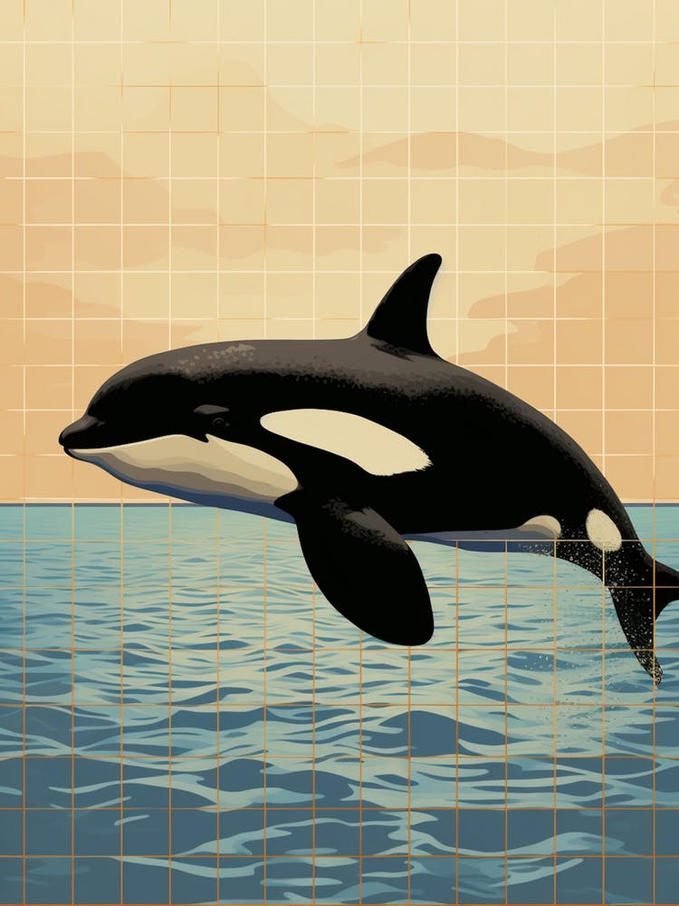 Orca Whale Grid Art Print by Energy of the Sea – Fy!