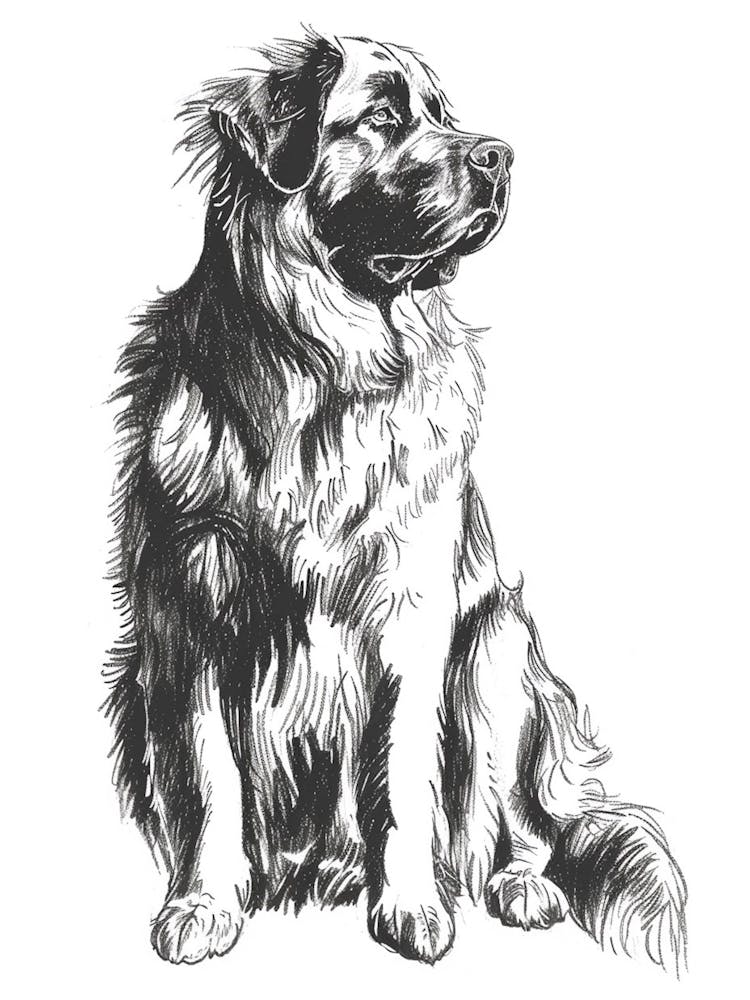 Leonberger Dog Line Sketch 2 Art Print by Woof and Whiskers – Fy!