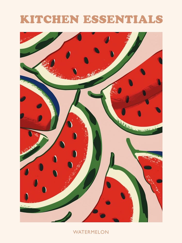 Watermelon Pattern Illustration Poster 3 Art Print by Colourful Harvest ...