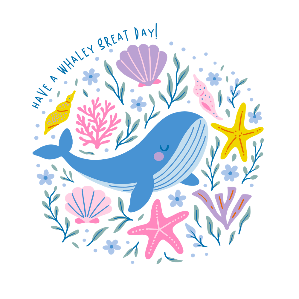 Have A Whaley Great Day Art Print by BestArt – Fy!