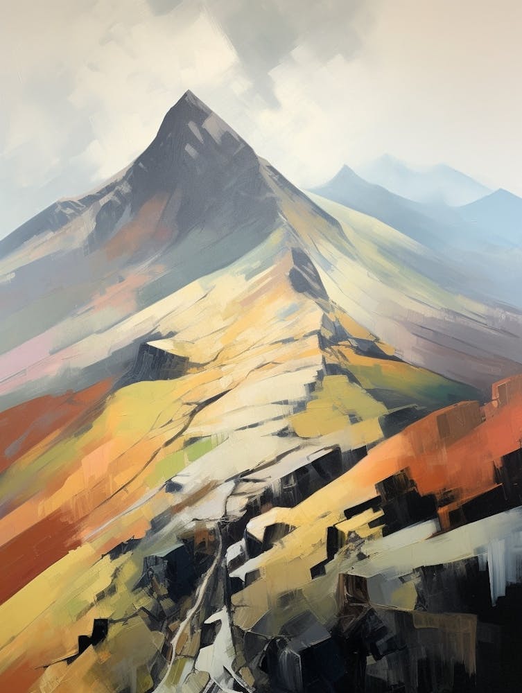 Snowdon Wales 2 Mountain Painting Art Print by WanderWall Prints – Fy!