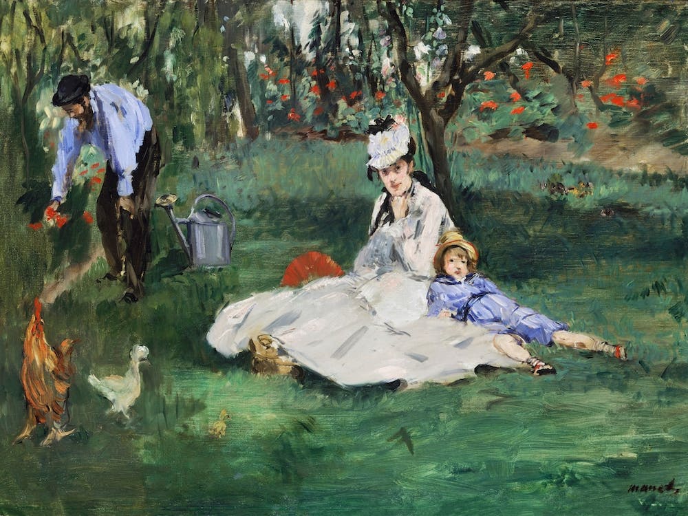 The Monet Family In Their Garden At Argenteuil, Claude Monetthe Monet ...