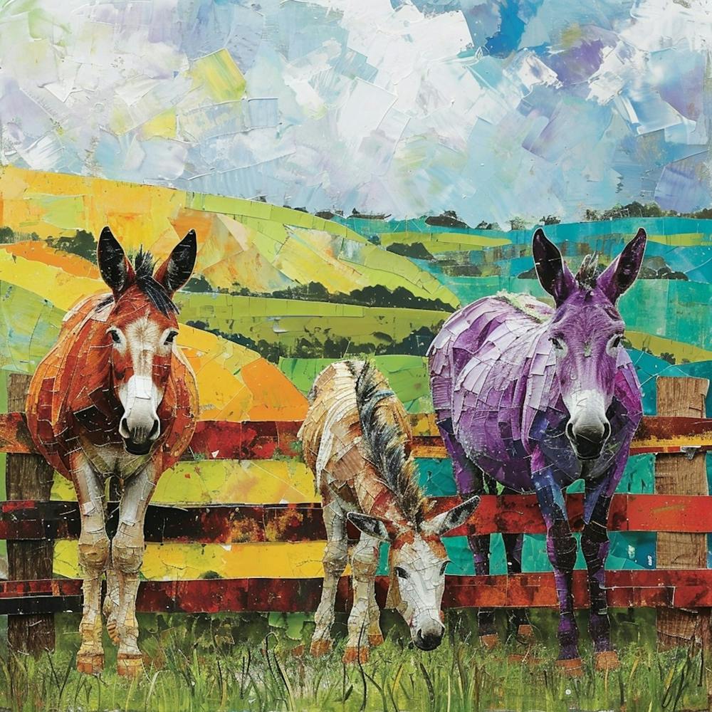 Kitsch Donkey Patchwork Collage 2 Art Print by Bubblegum Kitsch – Fy!