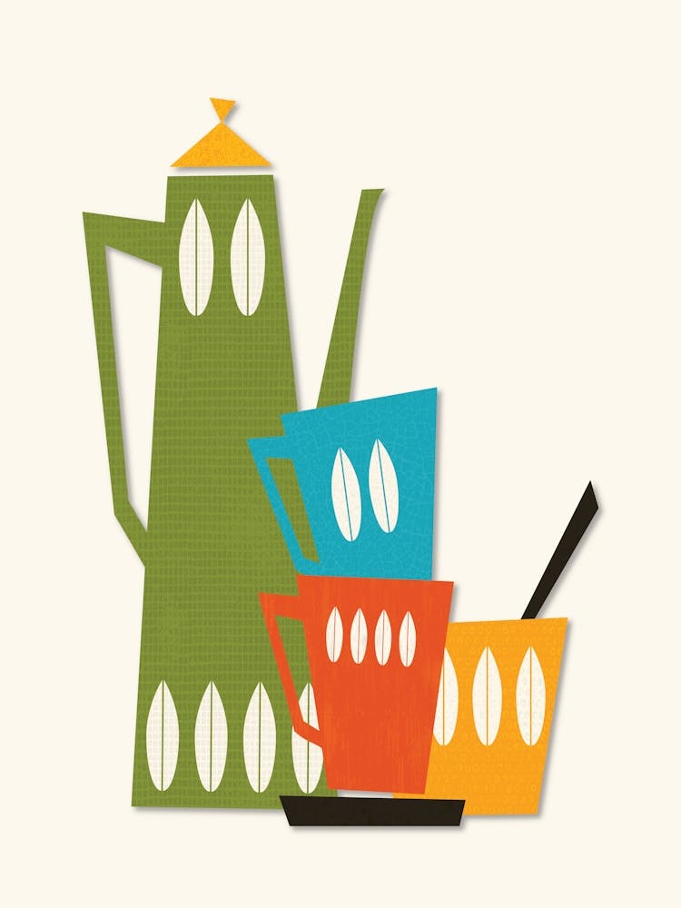 Mid Century Modern Tea Pot Print Art Print by NordicDesignHouse – Fy!