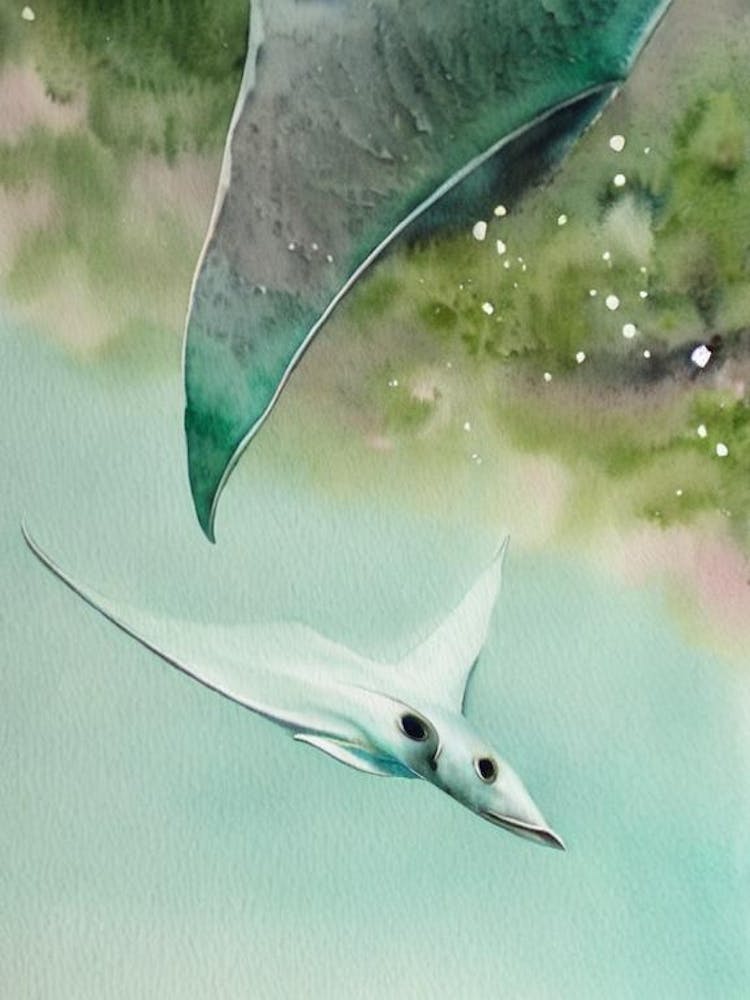 Manta Ray Storybook Watercolour Art Print by Sea Life Prints – Fy!