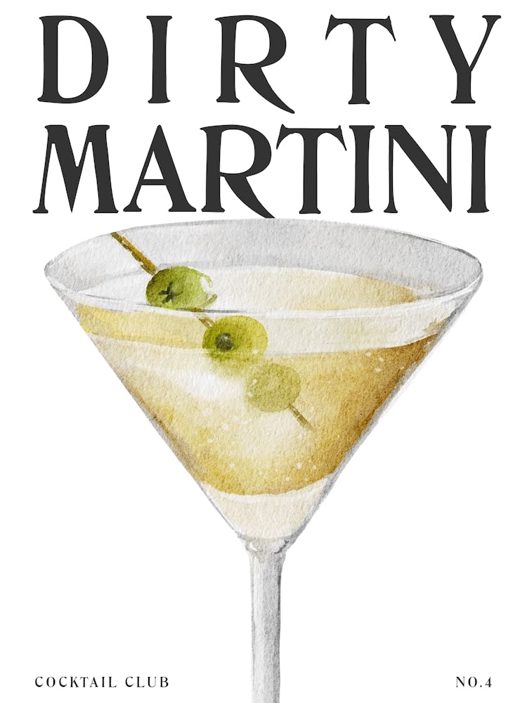 Watercolour Dirty Martini Art Print by Alluvion – Fy!