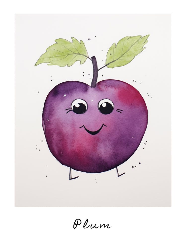 Friendly Kids Plum Poster Art Print by Scribble Studio – Fy!