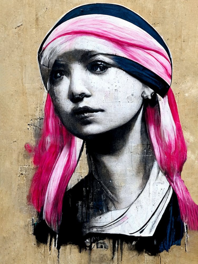 The Girl With The Pearl Earring Graffiti Street Art 2 Art Print by ...