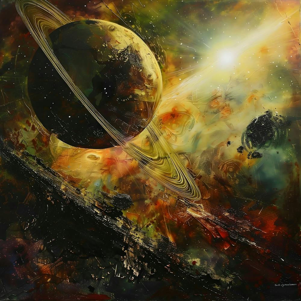 Saturn Leading, Impressionism And Surrealism Art Print by Moisky – Fy!