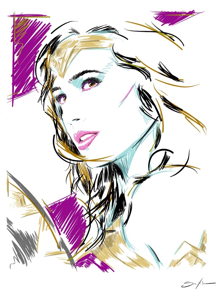 Wonder Woman (Gal Gadot) B - Retro 80s Style Art Print by RetroRon – Fy!