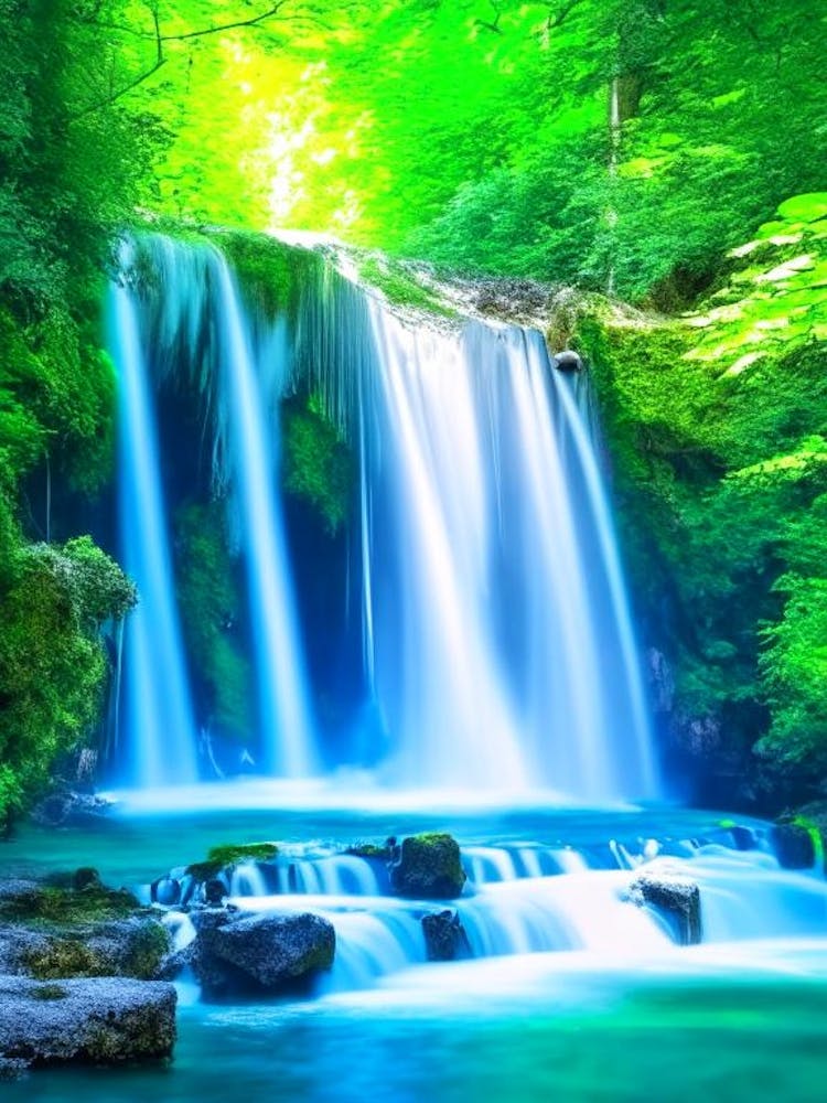 Waterfalls In Forest Water Landscapes Waterscape Photography 2 Art ...
