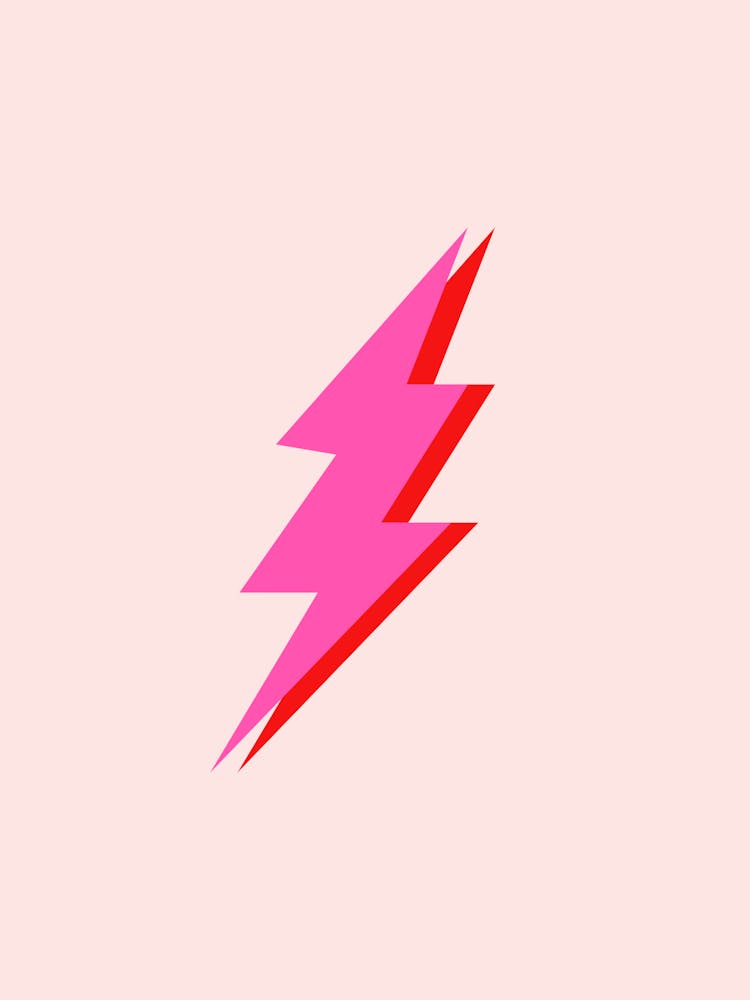 Thunderbolt (peach and pink tone) Art Print by Paigaam Studio – Fy!
