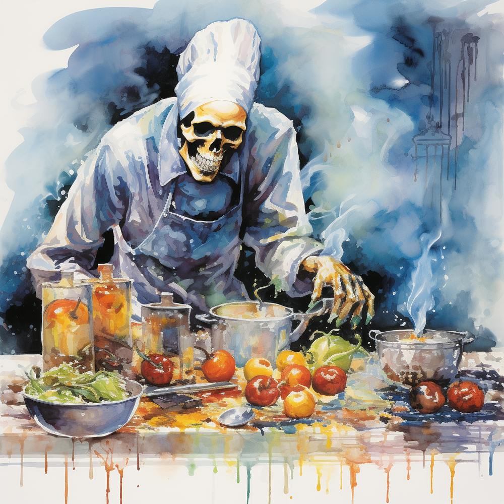 Skeleton Chef Art Print by David Arts – Fy!
