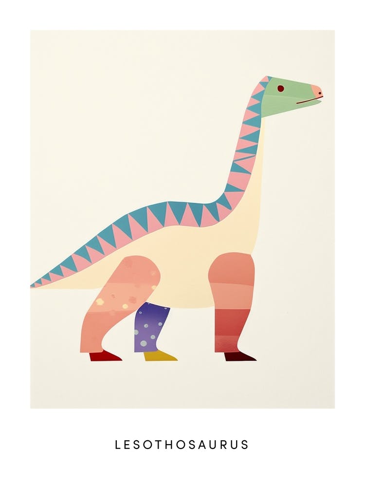 Nursery Dinosaur Art Lesothosaurus 3 Poster Art Print by Scribble ...