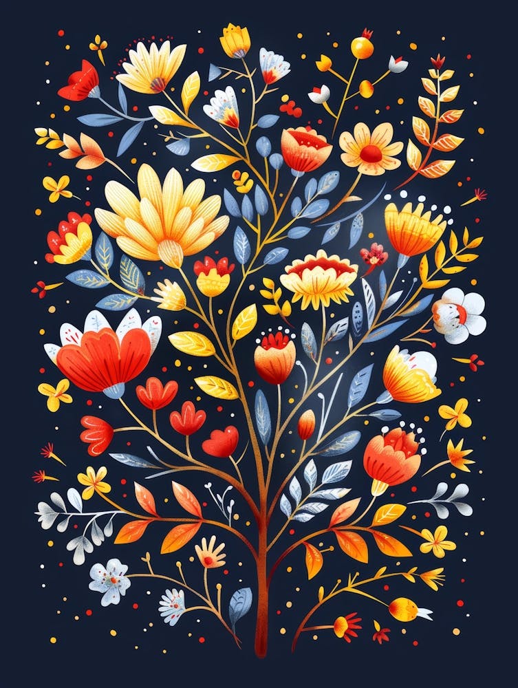 Floral Tree Art Print by Moving Clouds Art – Fy!