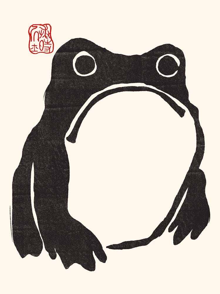 Black Unhappy Frog Art Print by showmemars – Fy!