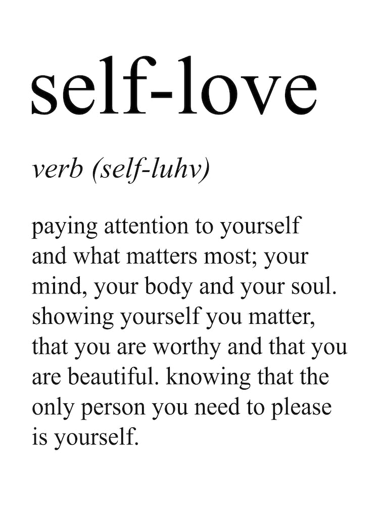 Self Love Definition Meaning Art Print by Nestory UK – Fy!