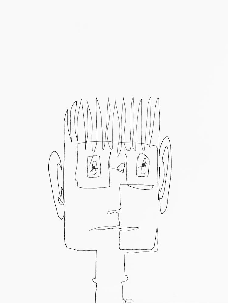 Fy! Line Man Art Print by Tunia Designs