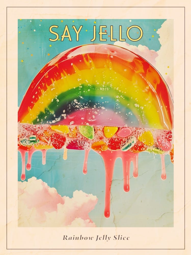Retro Rainbow Jelly Slice 2 Poster Art Print by Bubblegum Kitsch – Fy!