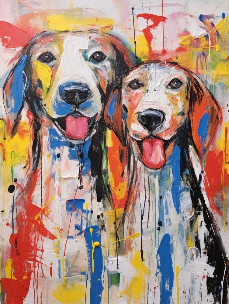 Dogs Abstract Expressionism 4 Art Print by Abstract Art Expressions – Fy!