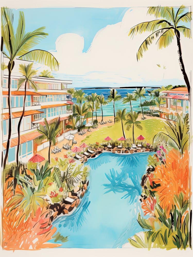 The Ritz Carlton, Kapalua Maui, Hawaii Resort Storybook Illustration 3 ...