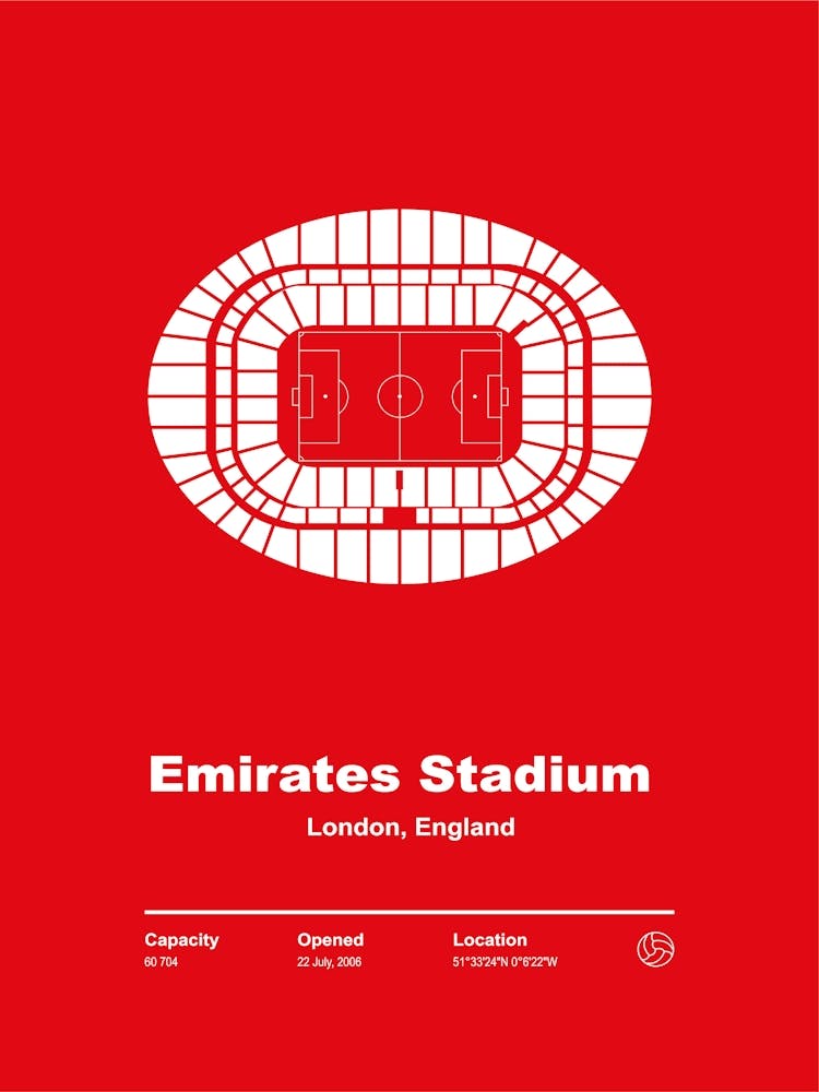 Emirates Stadium London England Map Prints Art Print by Scandinavian ...