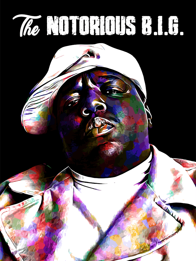 The Notorious B.I.G. Rapper Music in Colorful Art Print by Andika ...