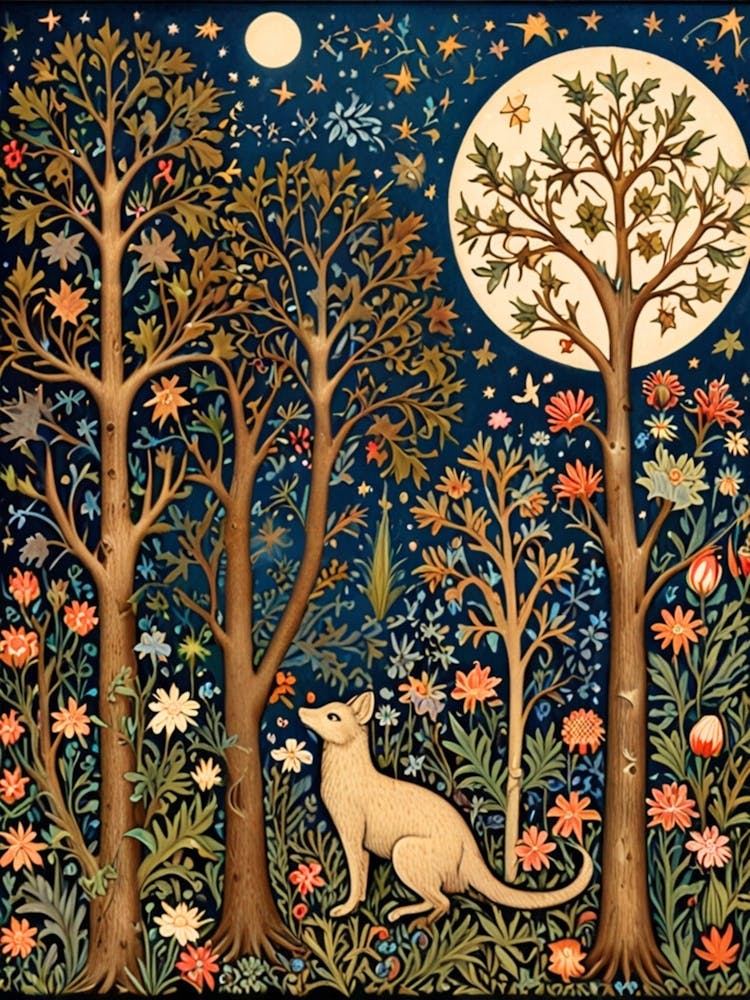 William Morris Wolf In The Woods 2 Art Print by Len Len – Fy!