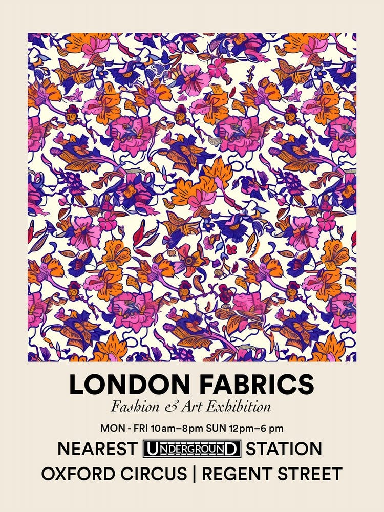 Poster Tulip Tide London Fabrics Floral Pattern 7 Art Print by House of ...