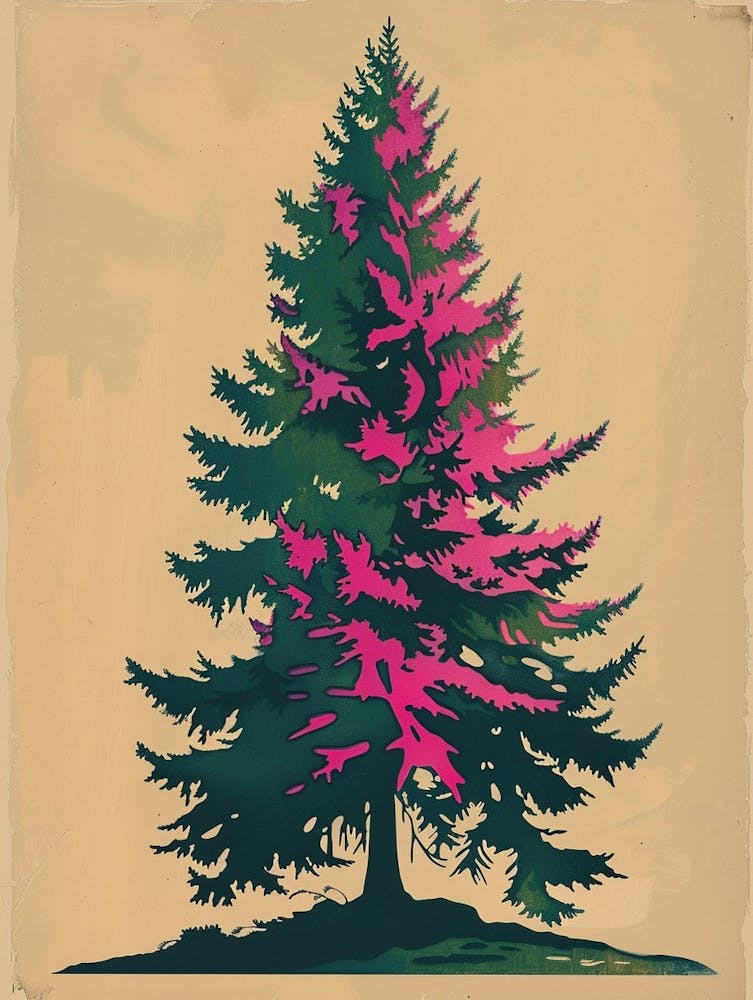 Balsam Tree Colourful Illustration 4 1 Art Print by Bough And Bloom ...