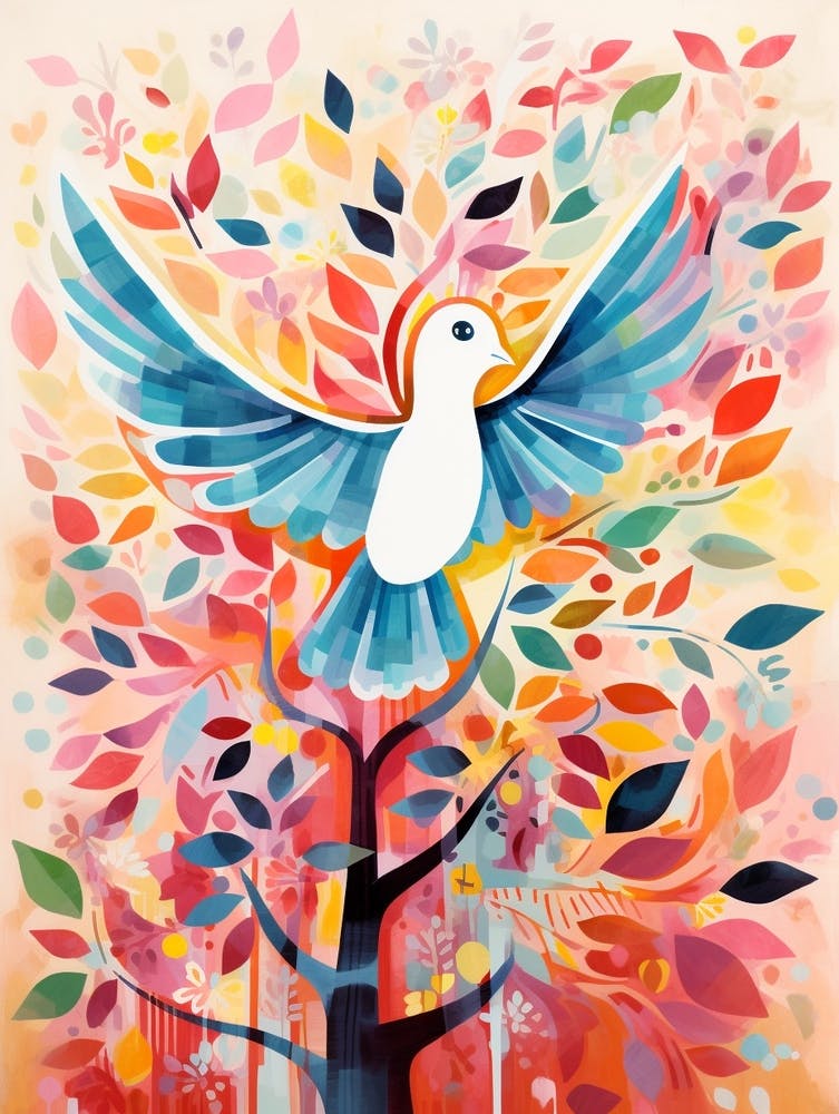 Bird Painting Collage Dove 3 Art Print by Feathered Muse – Fy!