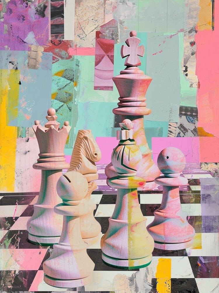 Kitsch Chess Collage 4 Art Print by Bubblegum Kitsch – Fy!