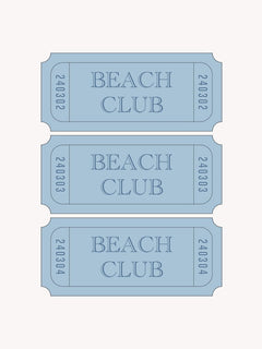 Beach Club Ticket - Blue Art Print by Fy!