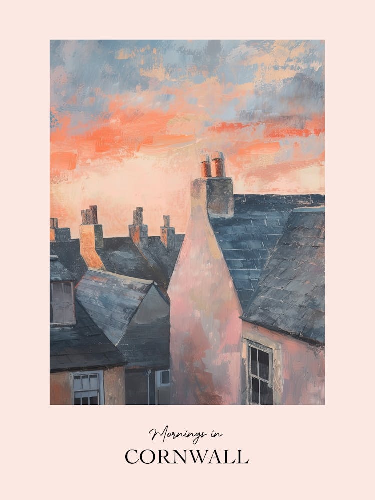 Mornings In Cornwall Rooftops Morning Skyline 2 Art Print by Urban ...