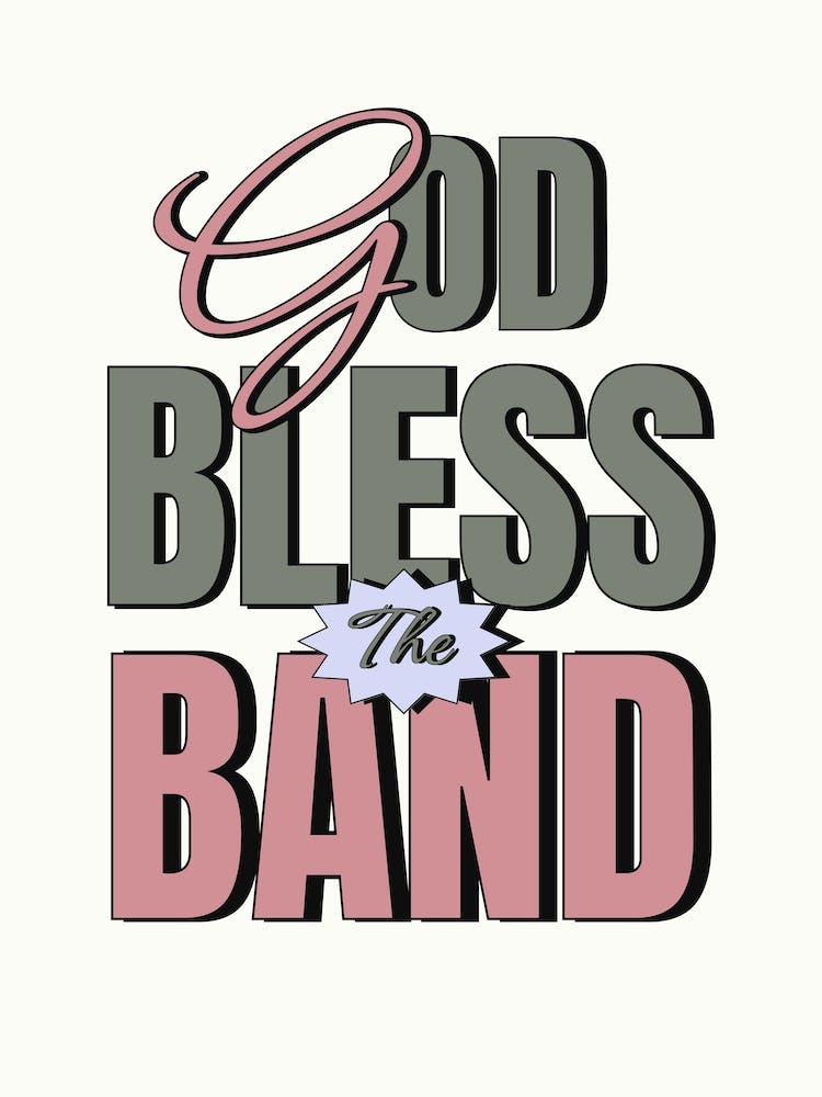 God Bless The Band, The Courteeners Lyric Poster, Pink & Green Not ...