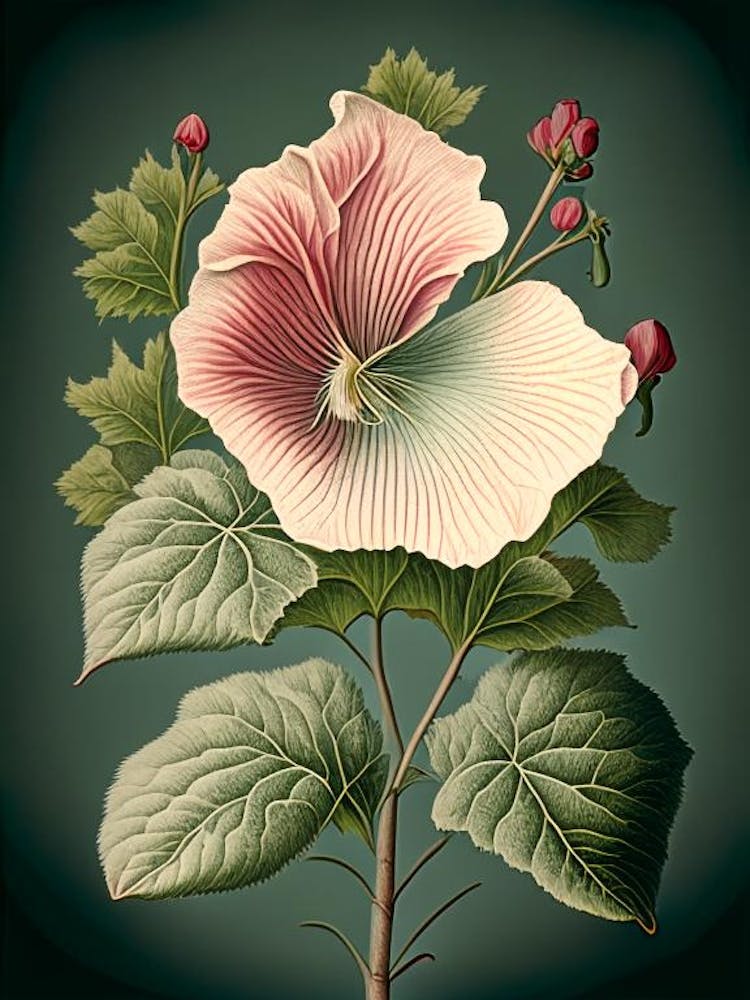 Swamp Rose Mallow Wildflower Vintage Botanical 2 Art Print by ...