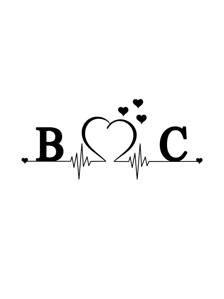 Personalized Couple Name Initial B And C Monogram Art Print by Shark ...