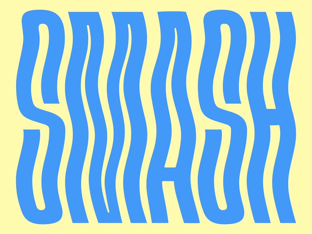 Smash Wavy Text (mint yellow & blue tone), cool, text, typography ...